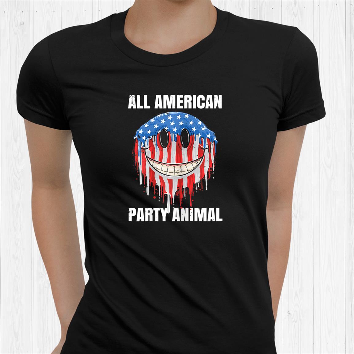American Rave Apparel Us Flag Smiley Techno July 4th Party Shirt ...