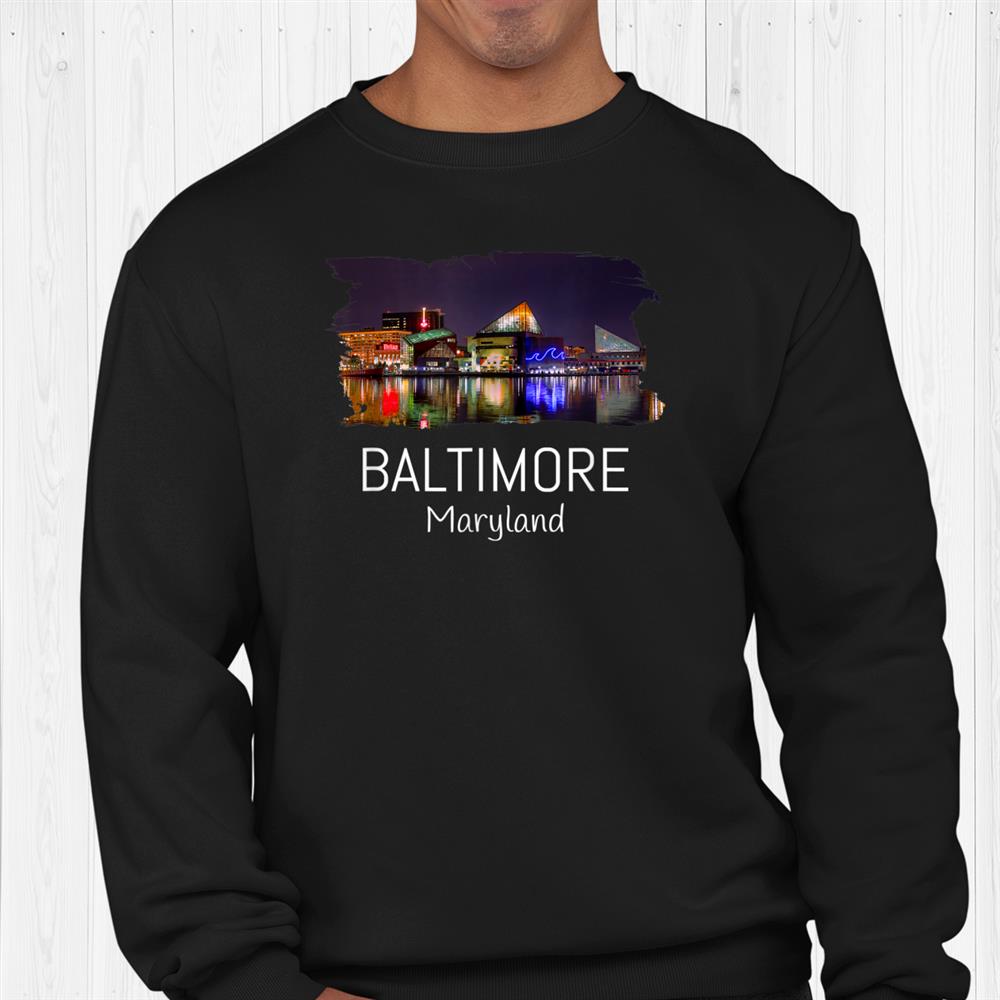 Baltimore Skyline Cool Souvenir Gift Baltimore Maryland Shirt ...