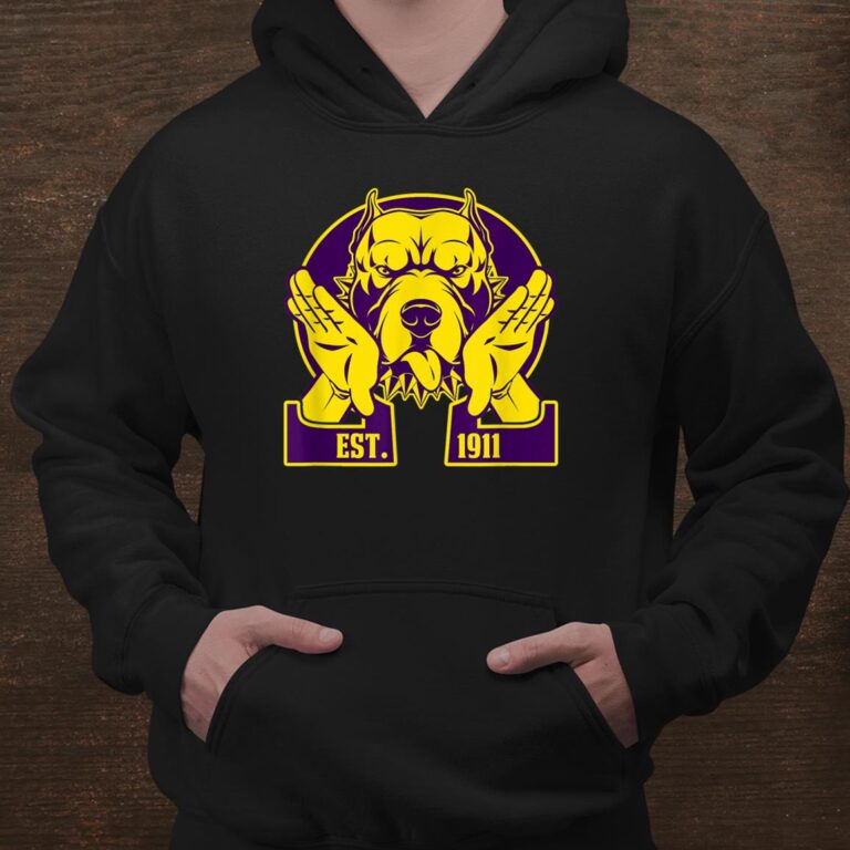Black Fraternity Omega 1911 Bulldog Hand Sign Psi Purple Phi Shirt ...