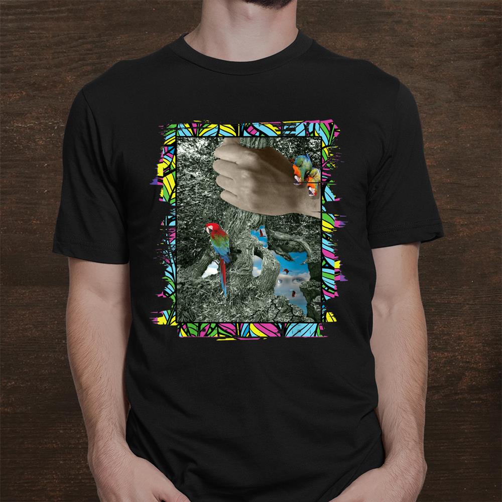 Glitching Forrest Parrots And The Hand Of God Weirdcore Shirt ...