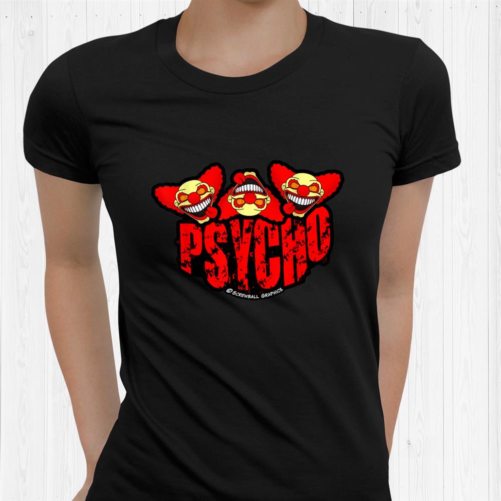 Mad Psycho Clown Screwball Graphics Red Shirt – Fantasywears