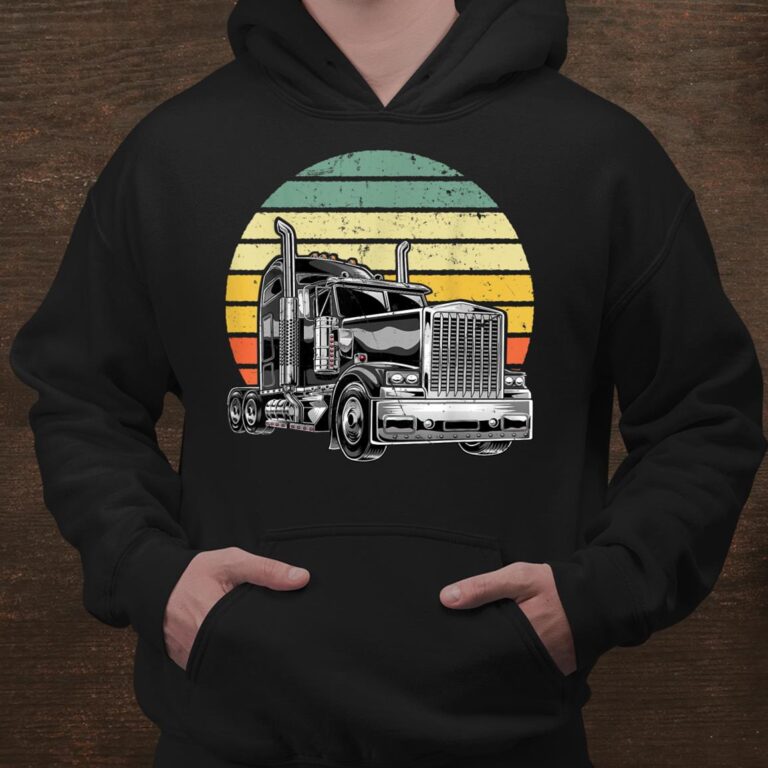 Retro Vintage Trucker Big Rig Semi Trailer Truck Driver Shirt ...