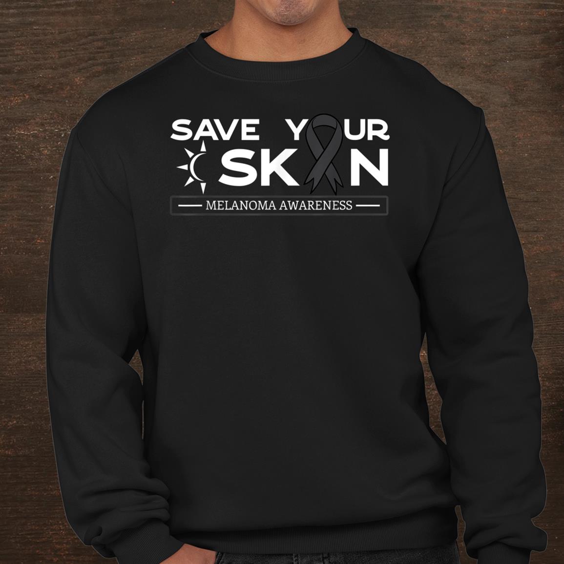 Save Your Skin Melanoma Awareness Black Ribbon Skin Cancer Shirt ...