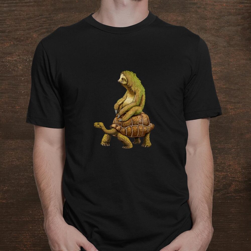 Sloth Riding Tortoise Sloth Riding Turtle Shirt – Fantasywears