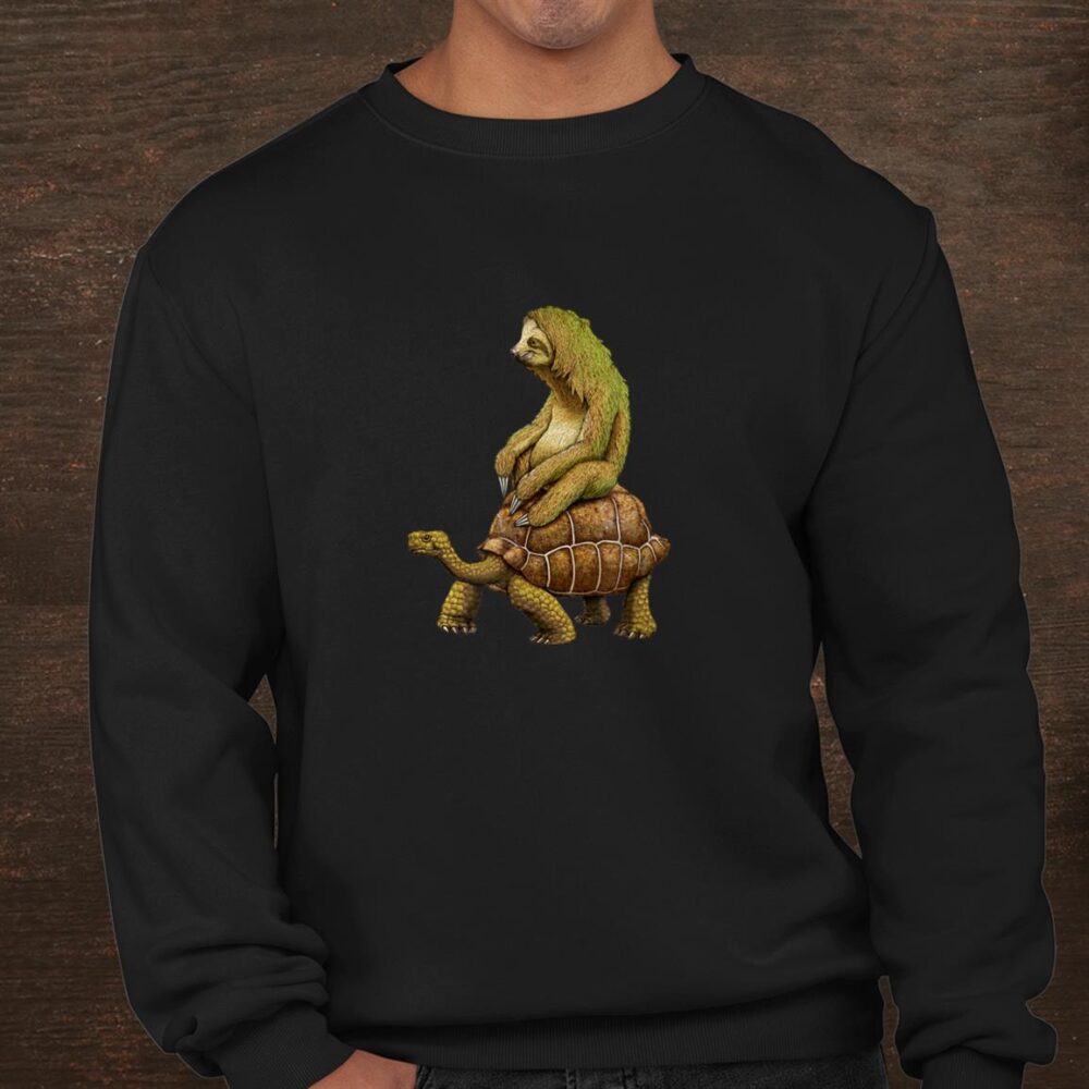 Sloth Riding Tortoise Sloth Riding Turtle Shirt – Fantasywears