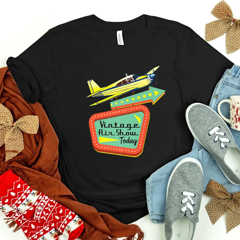 Aircraft Show Retro Billboards Airplane Pilots Shirt – Fantasywears