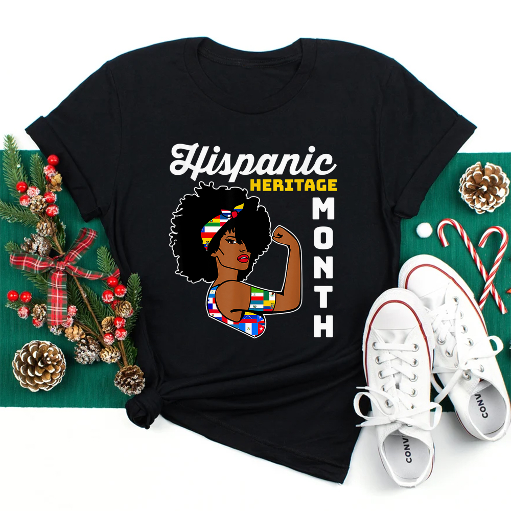 Happy National Hispanic Heritage Month Afro Latina Shirt – Fantasywears