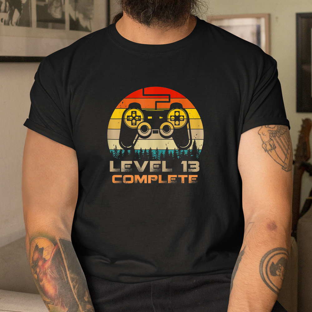 Level 13 Complete Fun 13th Year Wedding Anniversary Him Her Shirt ...
