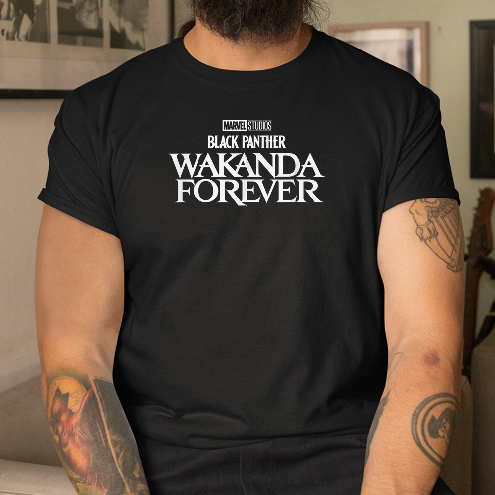 Marvel Black Panther_ Wakanda Forever Simple Movie Logo Shirt ...