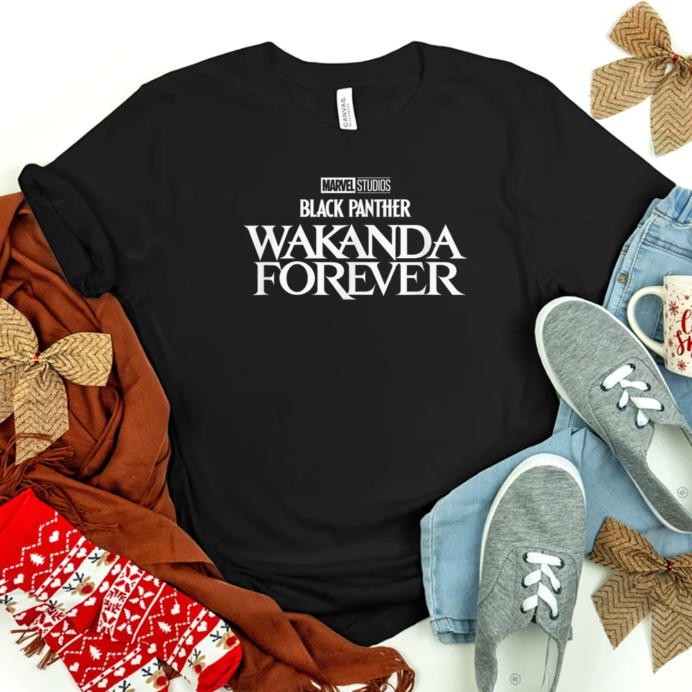 Marvel Black Panther_ Wakanda Forever Simple Movie Logo Shirt ...