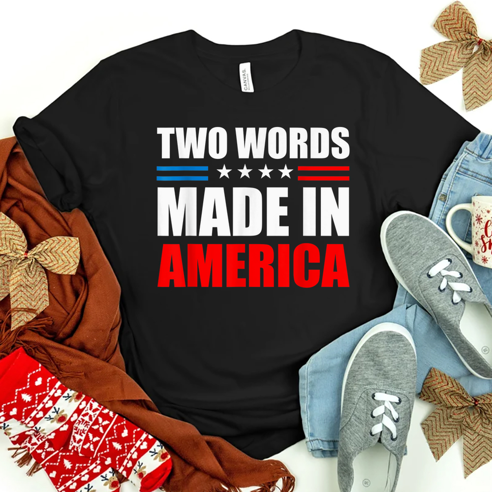 Two Words Made In America American Flag Shirt – Fantasywears
